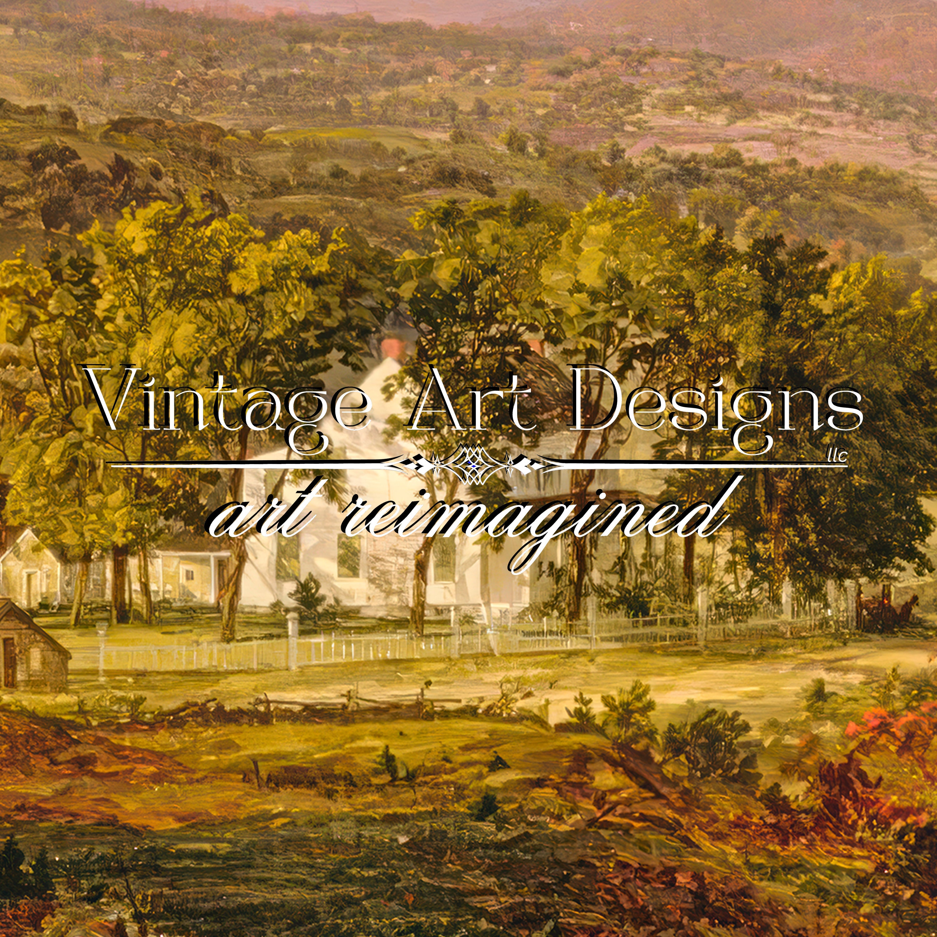 Printable Poster, Landscape Art Print, Digital Wall Art, Autumn Vintage ...