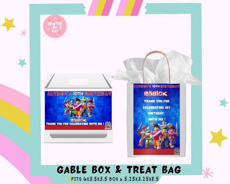 DIGITAL FILE- Roblox, Roblox Favors, Roblox Birthday, Roblox Party ...