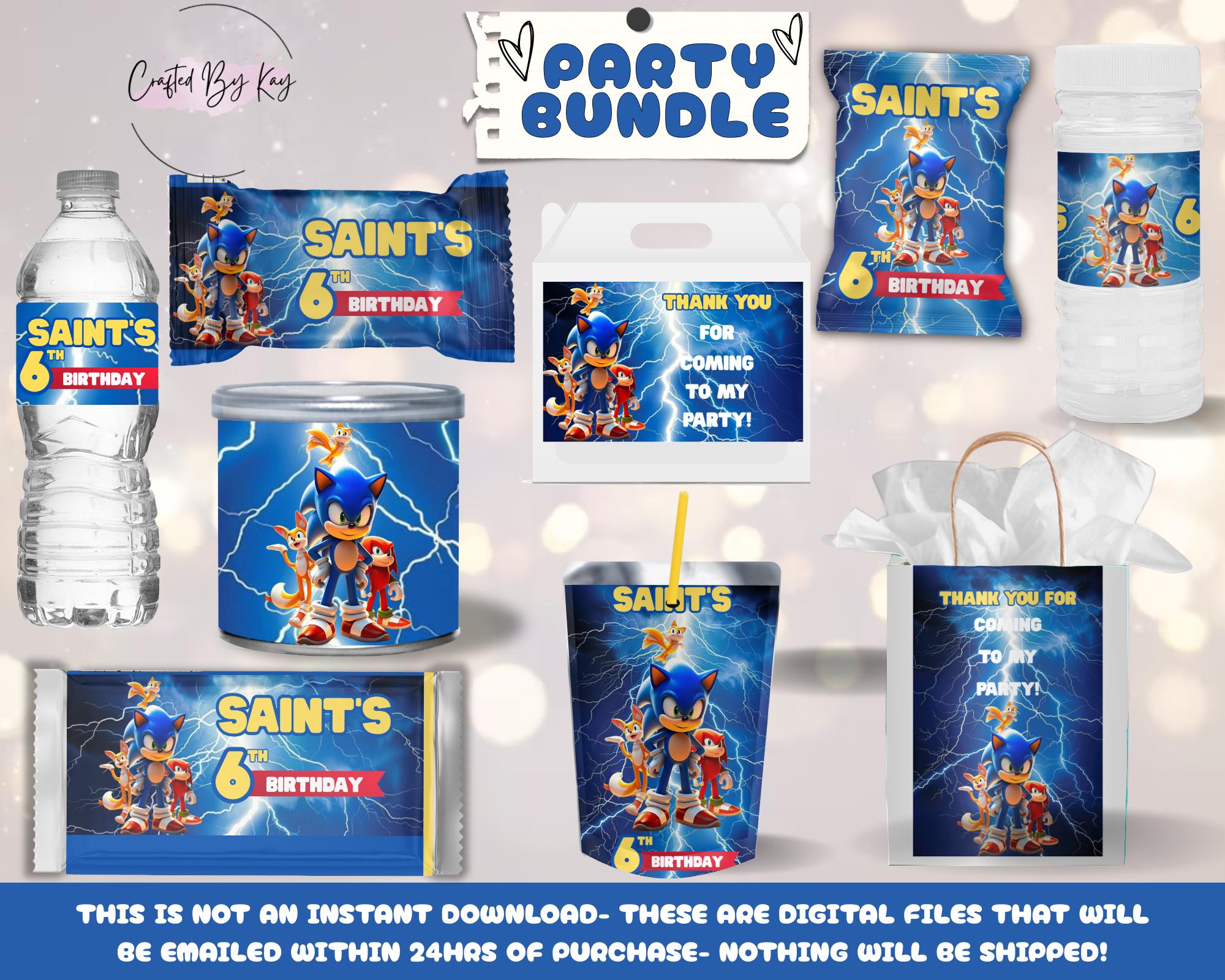 DIGITAL FILE- Sonic, Sonic Favors, Sonic Birthday, Sonic Party, Sonic ...