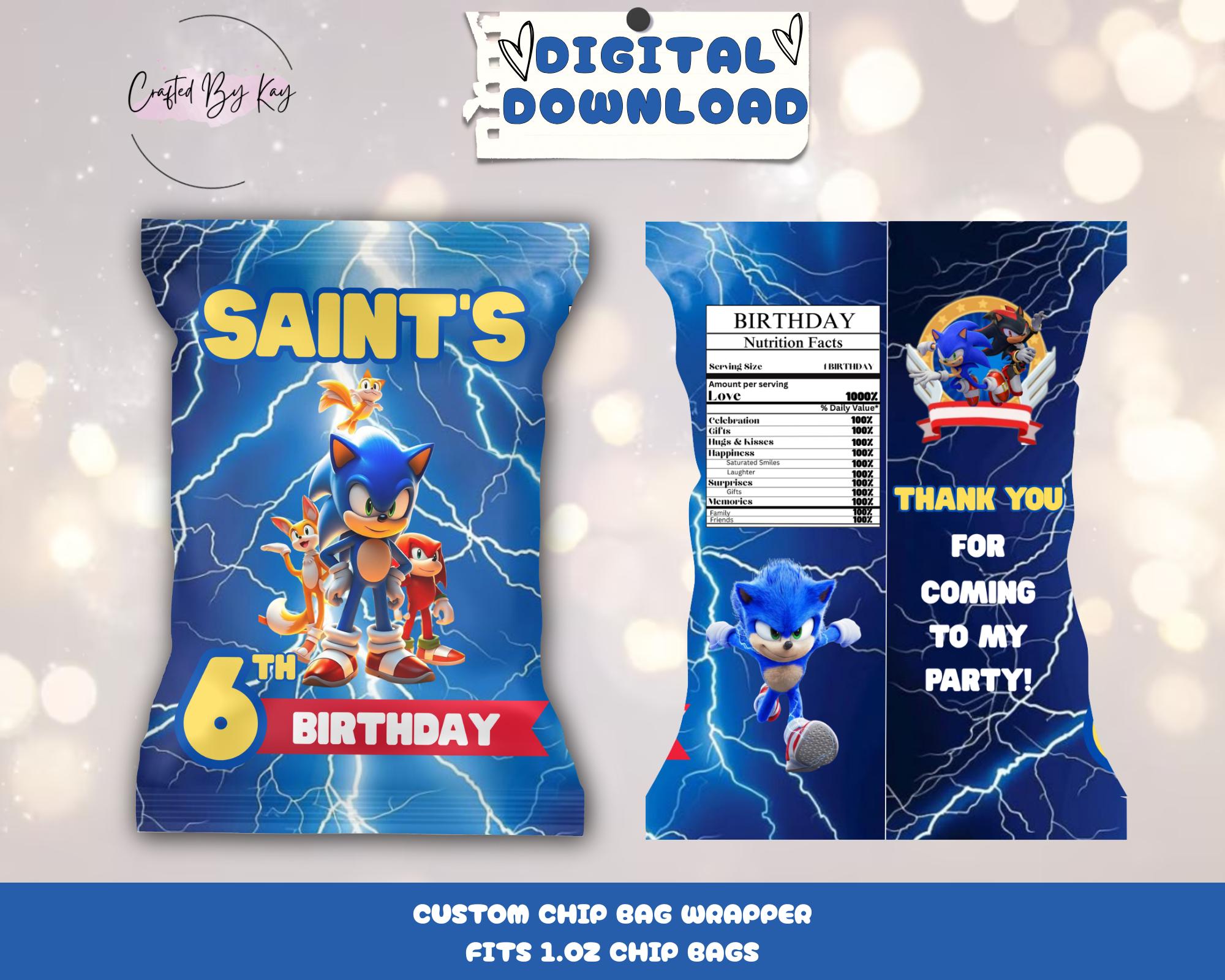 DIGITAL FILE- Sonic, Sonic Favors, Sonic Birthday, Sonic Party, Sonic ...