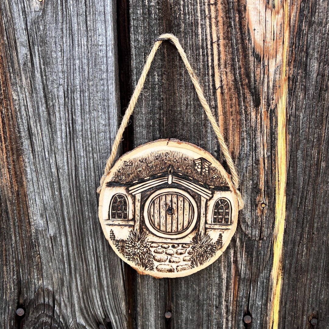 Hanging Wood Burning Sign Hobbit Door Magic Forest, Hobbitcore Decor - Etsy