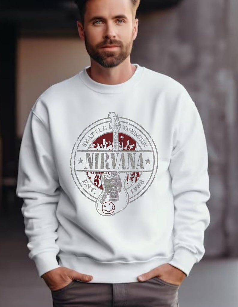 Nirvana Sweatshirt, Vintage Nirvana Sweatshirt, Unisex, Nirvana ...