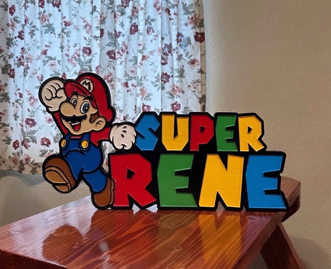 SUPER MARIO Name Sign with MARIO from Wood Personalized Customized Name ...