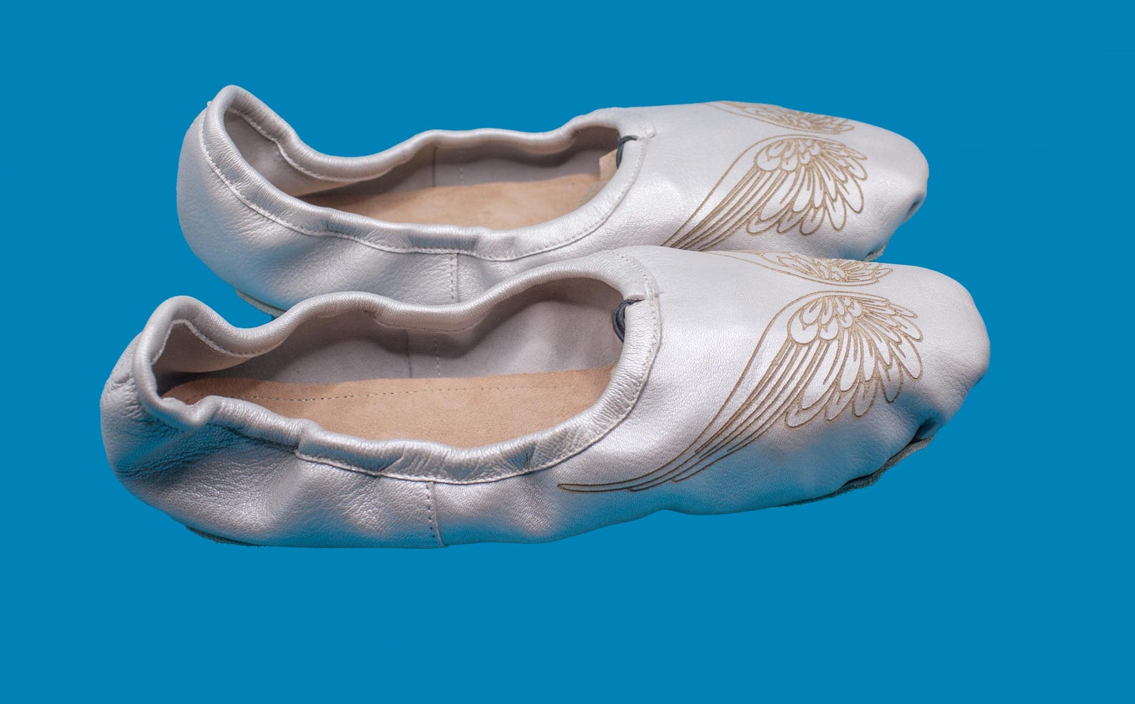 Handcrafted Leather Ballet Slippers With Elegant Wing Design – Soft and ...