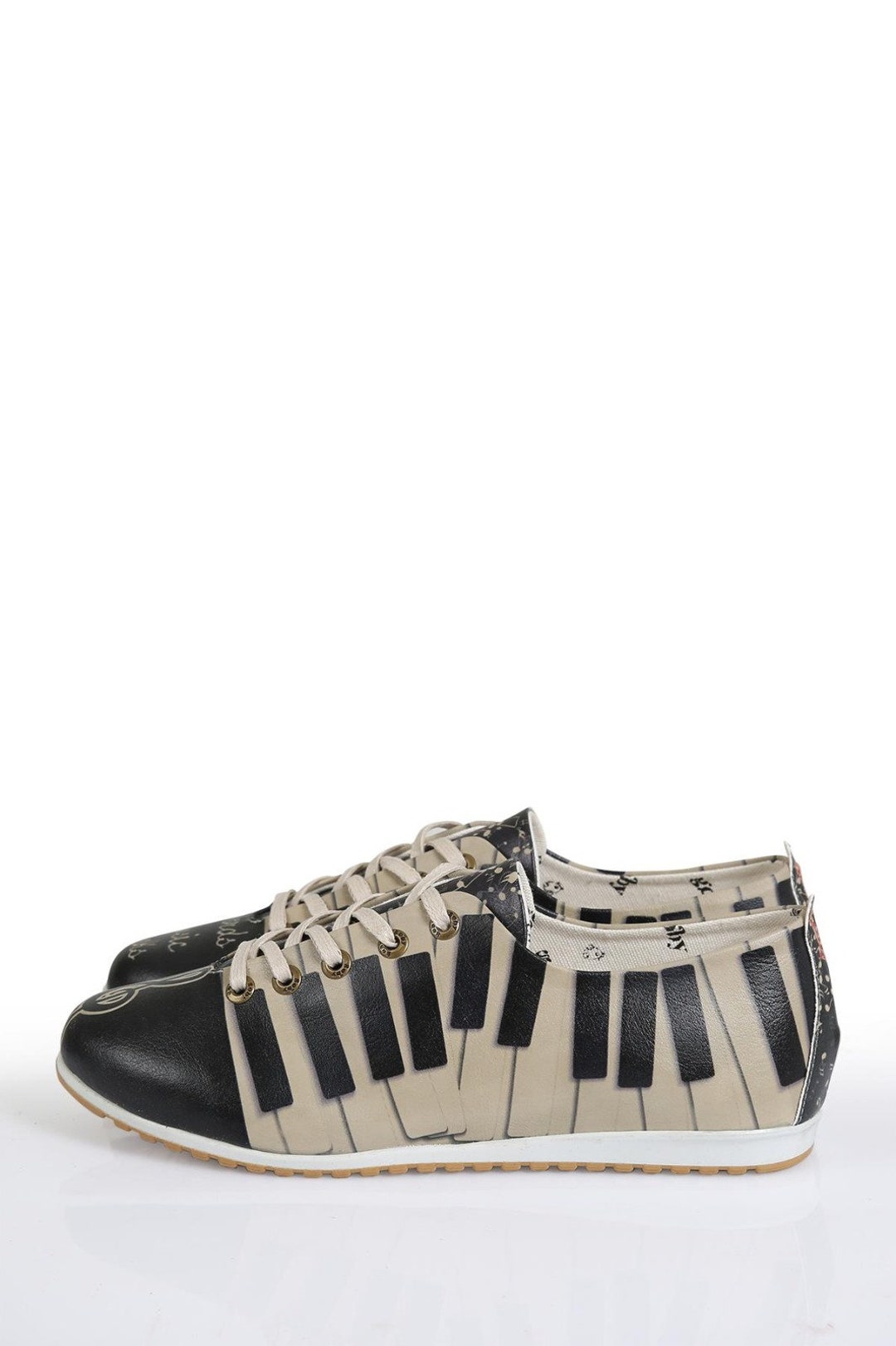 Piano With Music Treble Clef Dark Custom Made in Shoes , Piano Gift ...