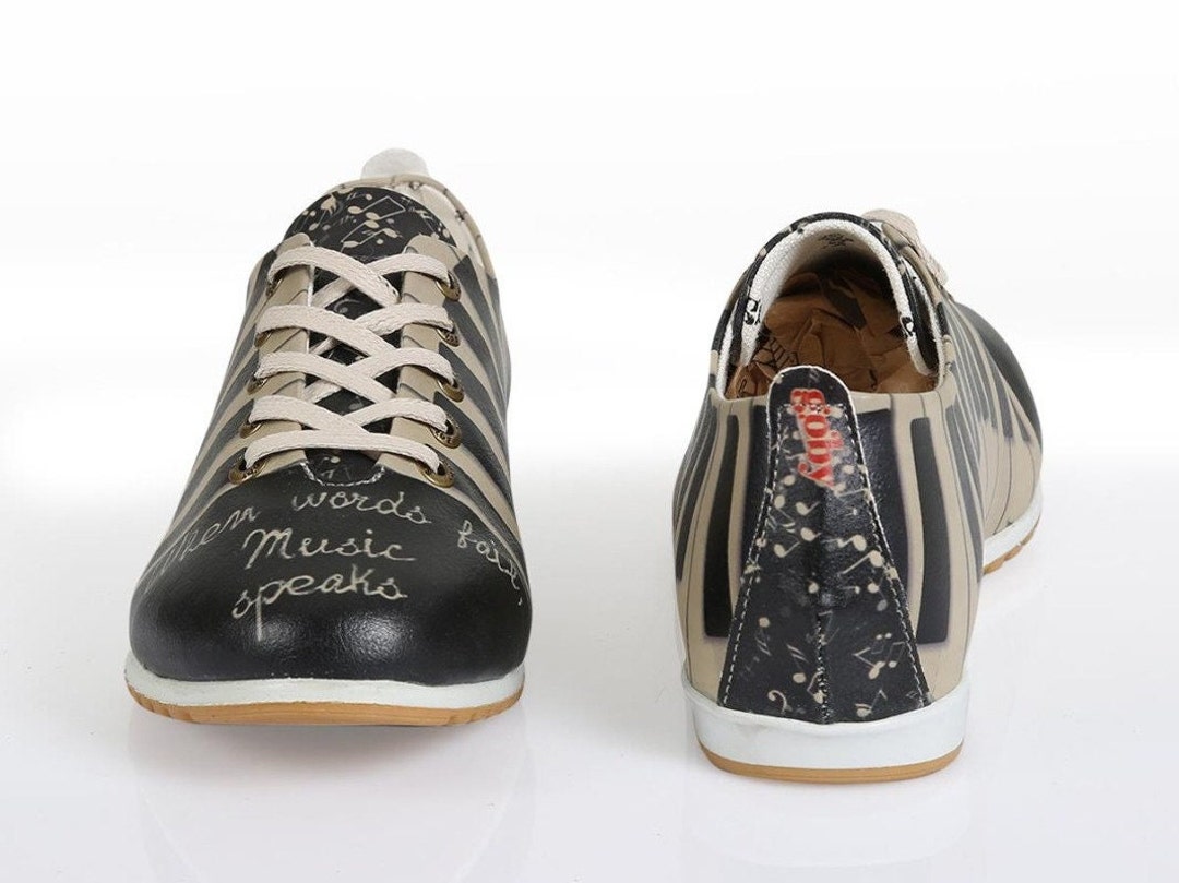 Piano With Music Treble Clef Dark Custom Made in Shoes , Piano Gift ...