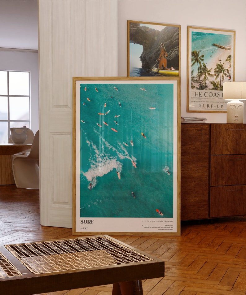 Trendy Surf Wall Art, Coastal Surf up Poster, Photography Definition ...