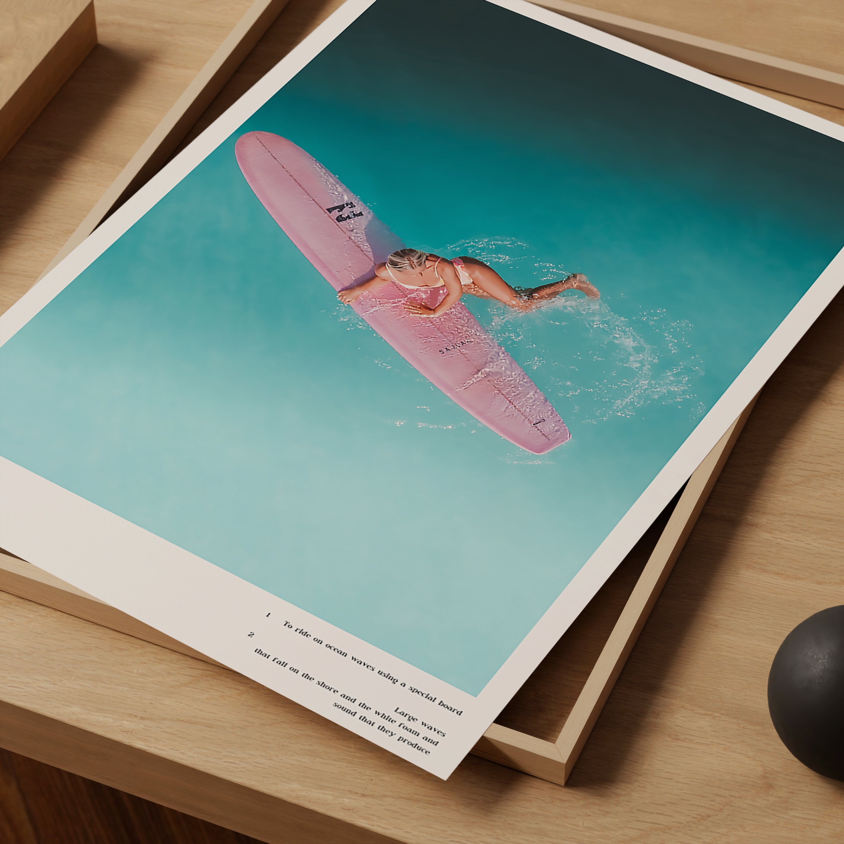 Surfing Definition Wandkunst, Küsten Surf up Print, schickes rosa ...
