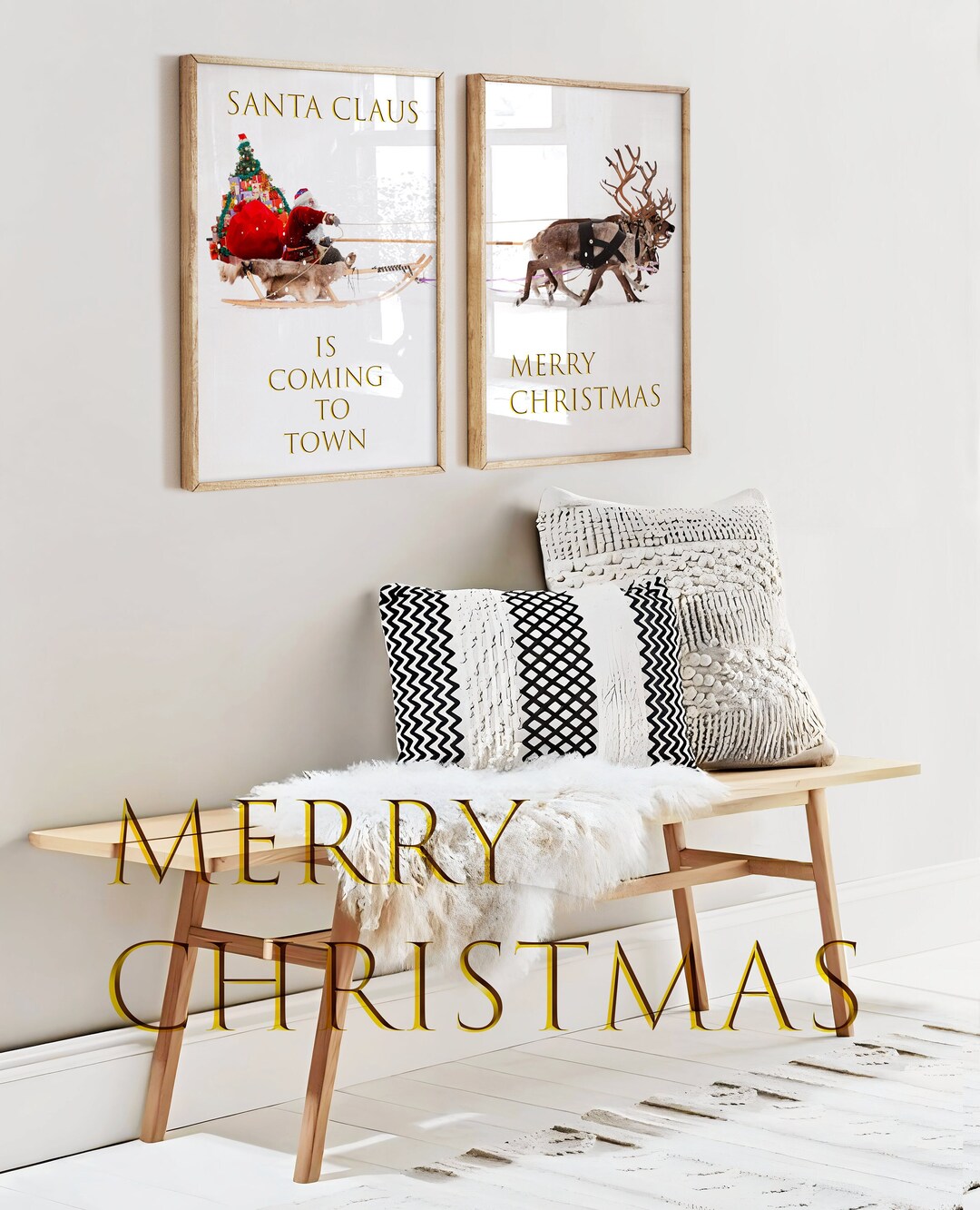 Christmas Santa Claus Sleight Posters, Christmas Wall Art, Christmas ...