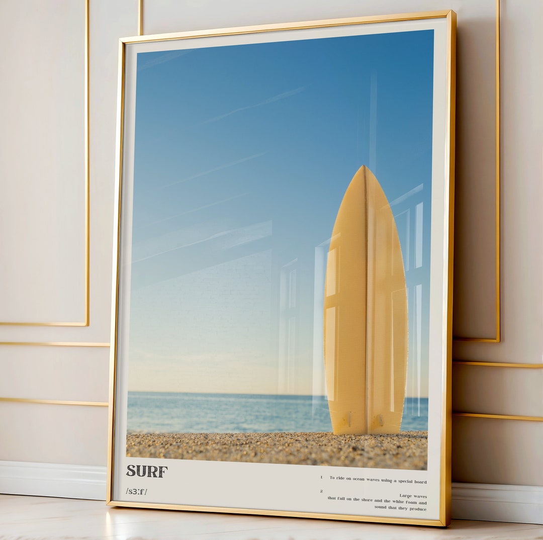 Trendy Surf Wall Art, Coastal Surf up Art Print, Chic Beachy Poster ...