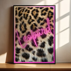 Neon Pink Leopard Print: Trendy Preppy Wall Art (digital Download) - Etsy