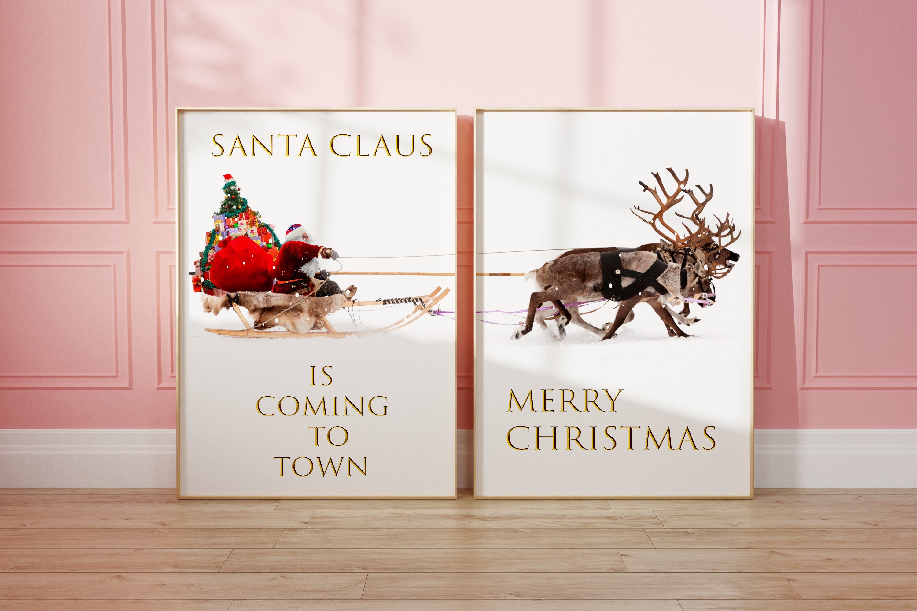 Christmas Santa Claus Sleight Posters Christmas Wall Art - Etsy