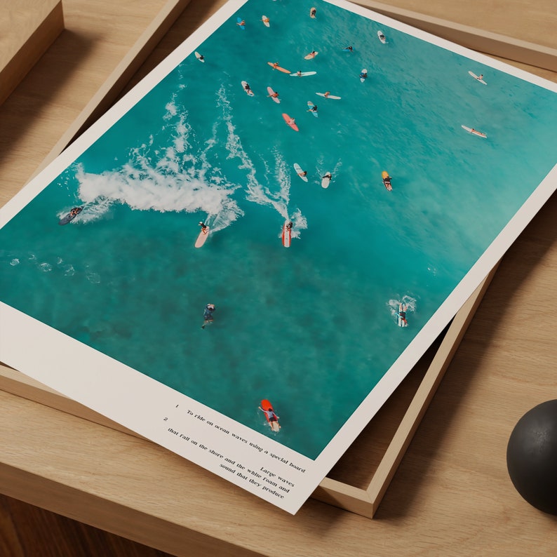 Trendy Surf Wall Art, Coastal Surf up Poster, Photography Definition ...