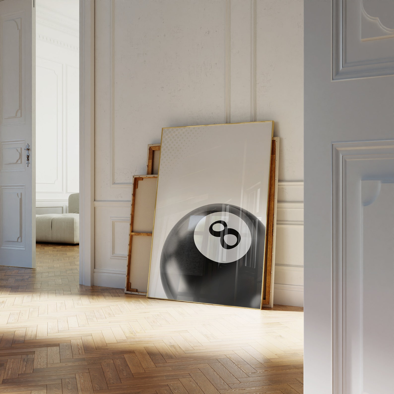 Retro Eight Ball Ace Card Print, Modern Apartment Decor (digital ...