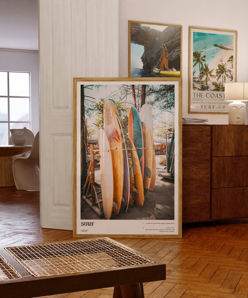 Surfboards Art Print, Coastal Dorm Decor (digital Download) - Etsy