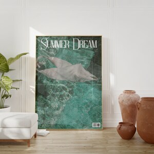 Summer Wall Art, Retro Summer Dream Magazine Print, Pool Poster, Dorm ...