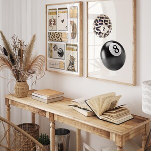Trendy Leopard 8 Ball Art Prints: Retro Cheetah Poster (digital ...