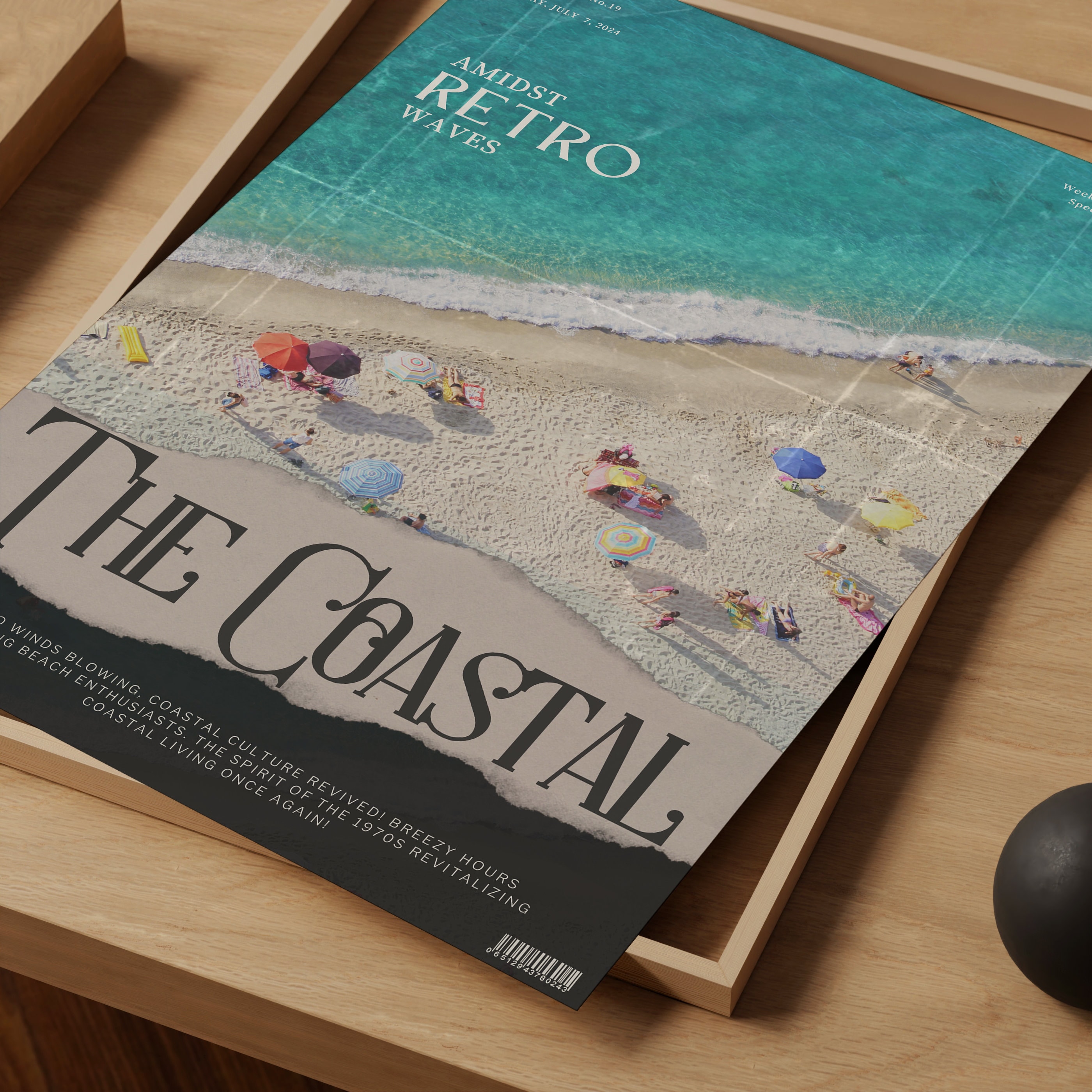 Retro Coastal Beach Magazine Cover Art Print (digital Download) - Etsy