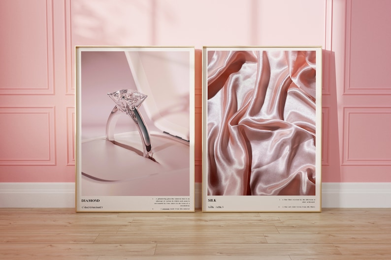 Pink Wall Art Set of 3, Pink Posters for Soft Interior Colors ...