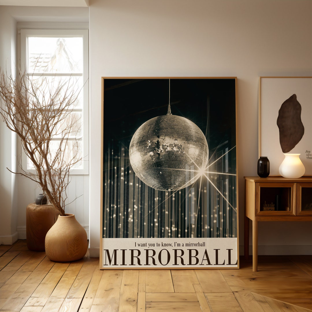 Mirrorball Print, Mirrorball Poster, Disco Ball Wall Art, Preppy Trendy ...