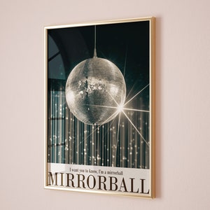 Mirrorball Print, Mirrorball Poster, Disco Ball Wall Art, Preppy Trendy ...