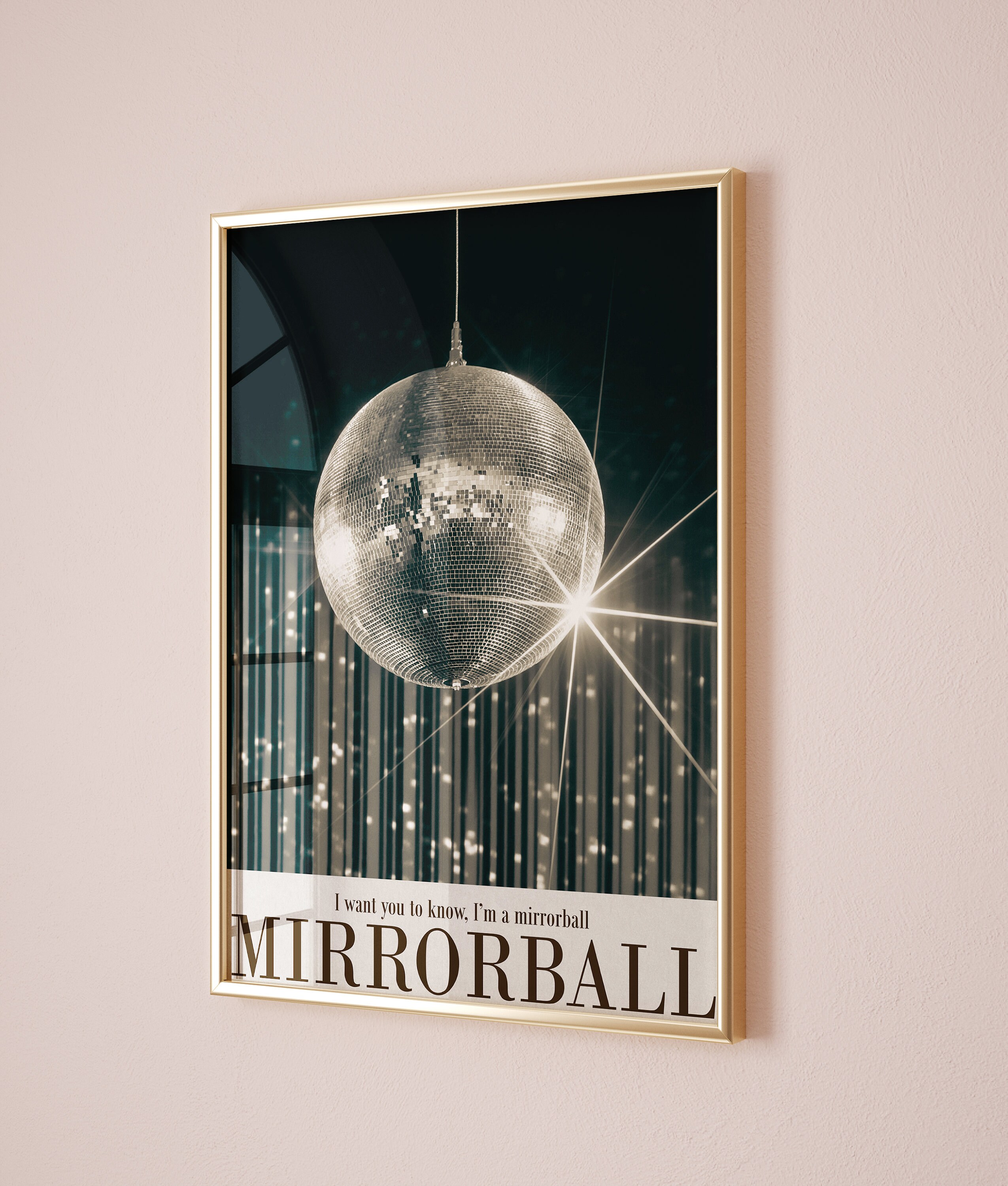 Mirrorball Print, Mirrorball Poster, Disco Ball Wall Art, Preppy Trendy ...