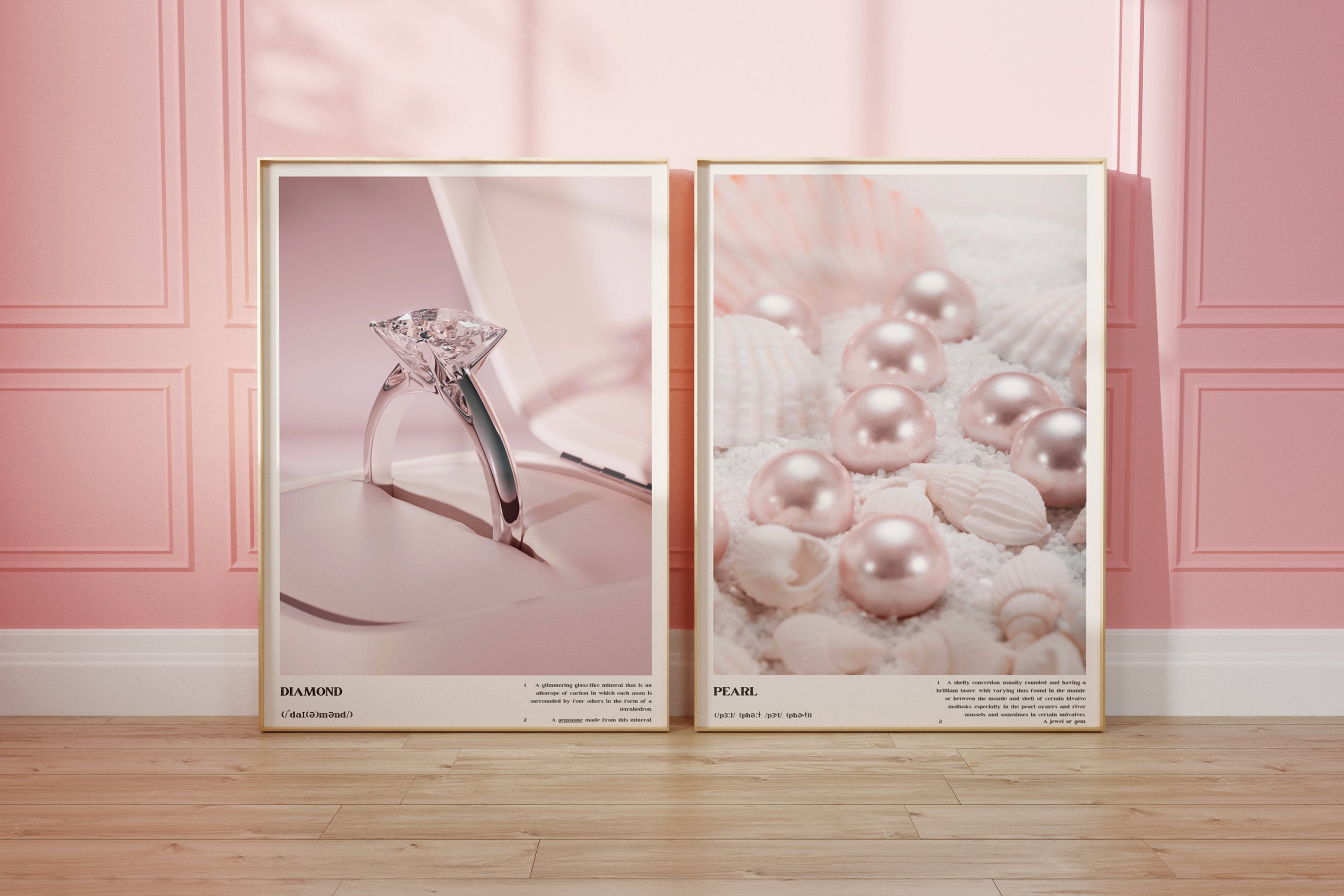 Pink Wall Art Set of 3, Pink Posters for Soft Interior Colors ...