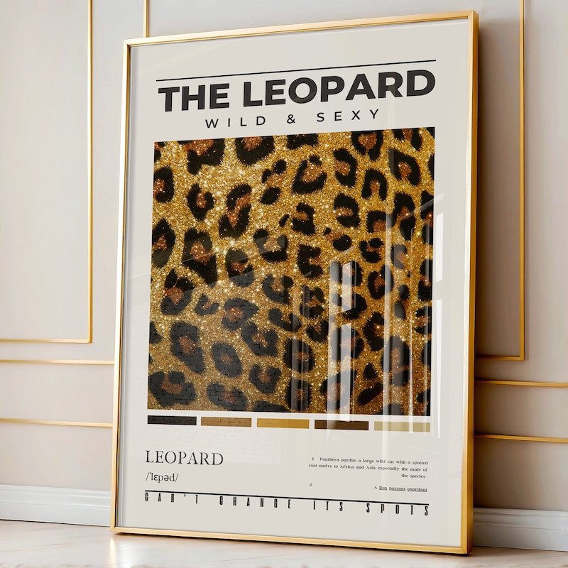 Shiny Leopard Wall Art - Etsy