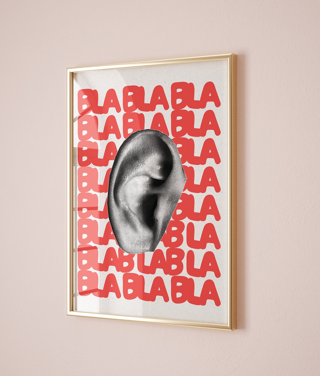 Bla Bla Typography Print: Red Retro Wall Art (digital Download) - Etsy