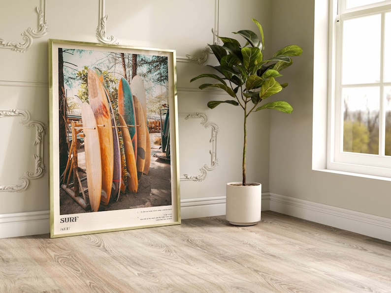 Surfboards Art Print, Coastal Dorm Decor (digital Download) - Etsy