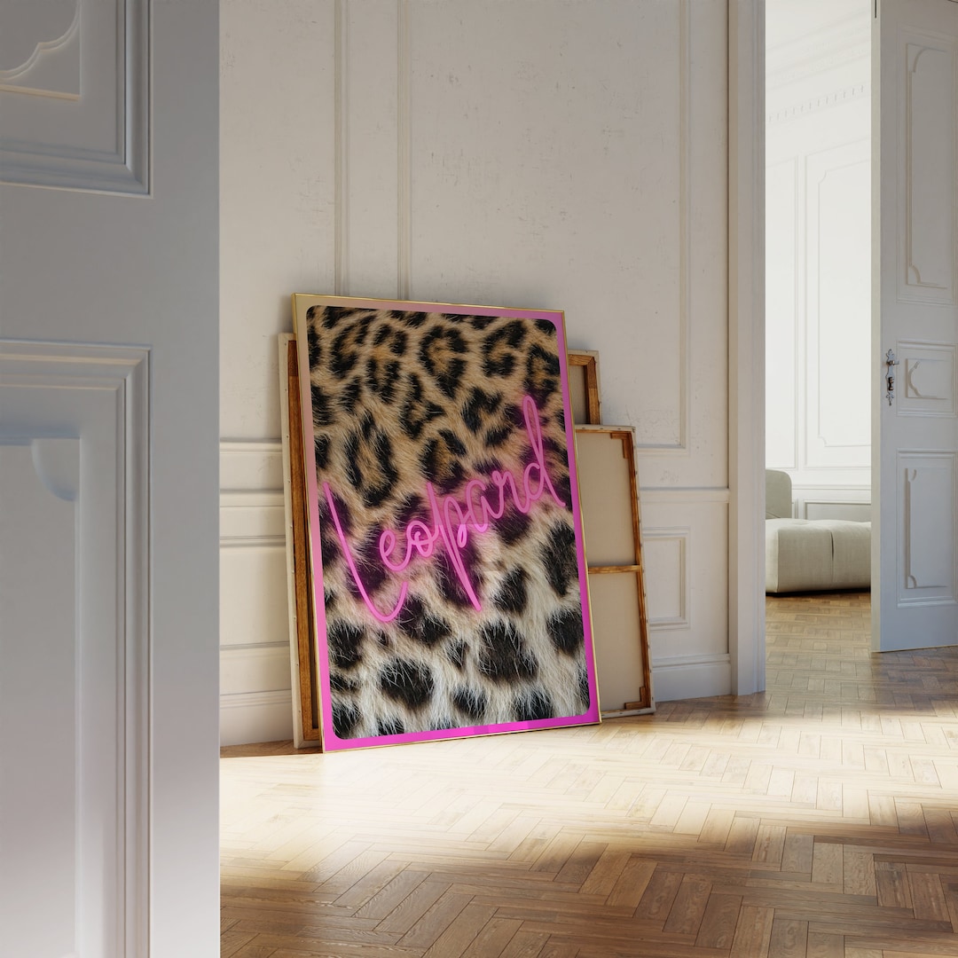 Neon Pink Leopard Print: Trendy Preppy Wall Art (digital Download) - Etsy