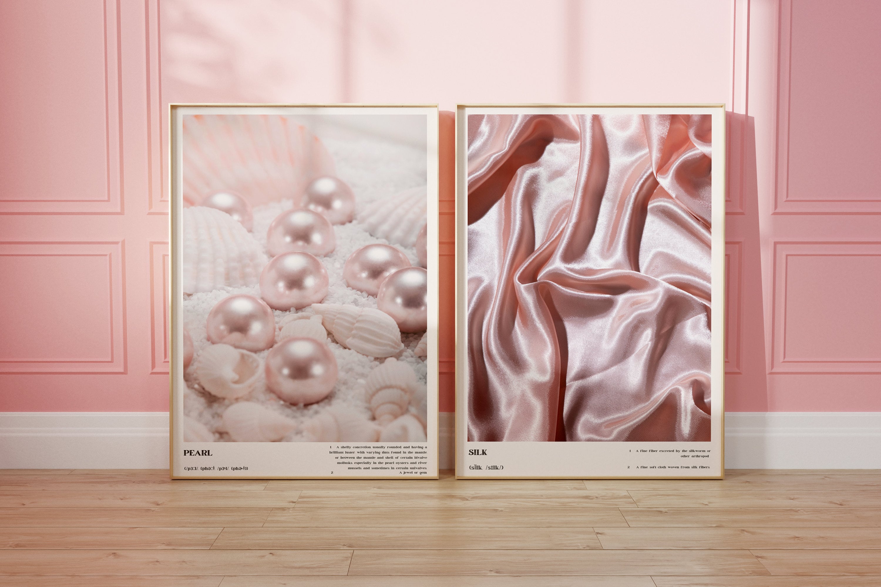 Pink Wall Art Set of 3, Pink Posters for Soft Interior Colors ...