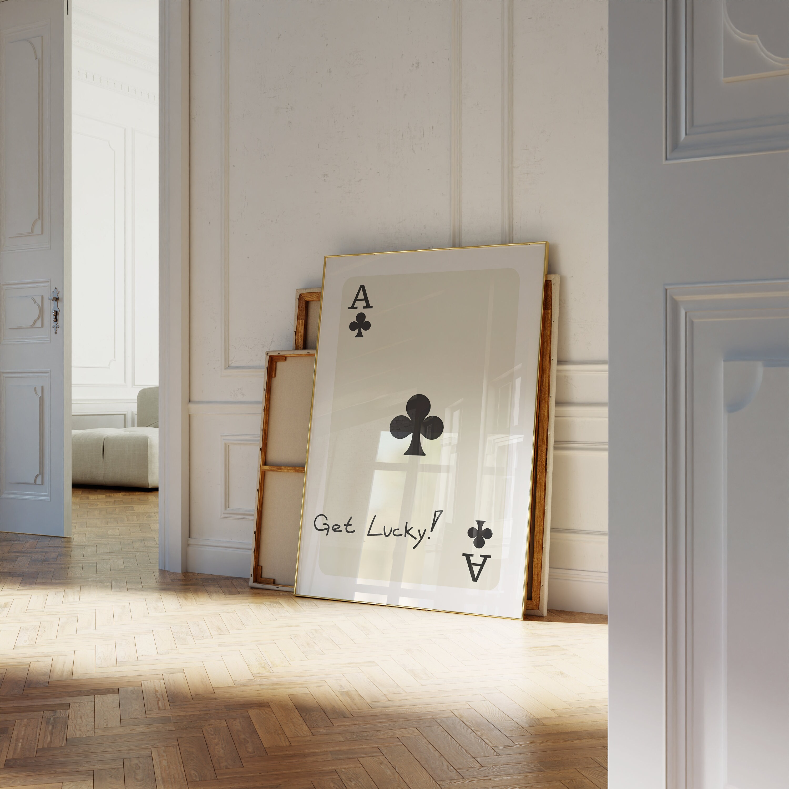 Retro Eight Ball Ace Card Print, Modern Apartment Decor (digital ...