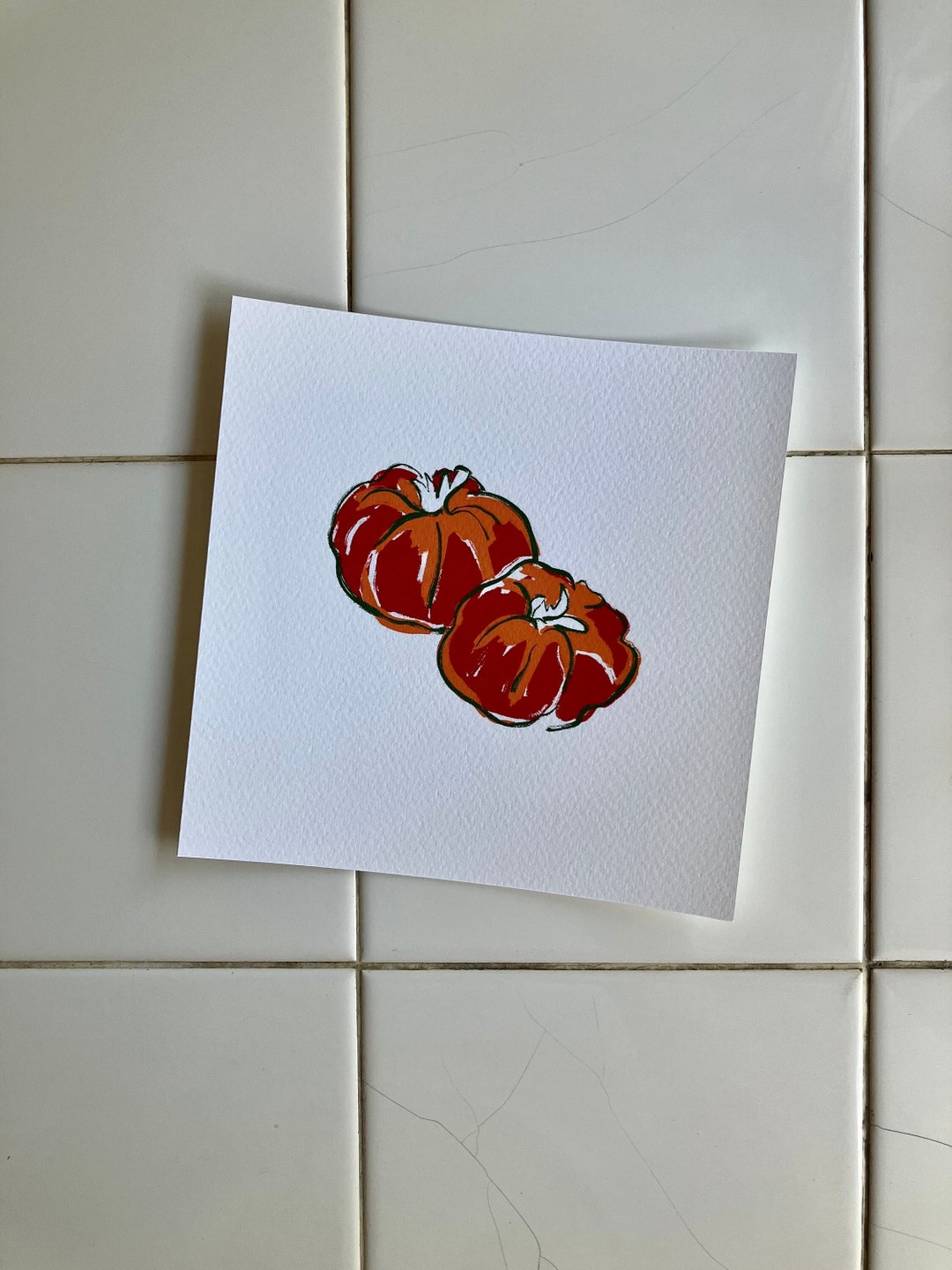 6x6 Tomato Drawing Giclee Print - Etsy