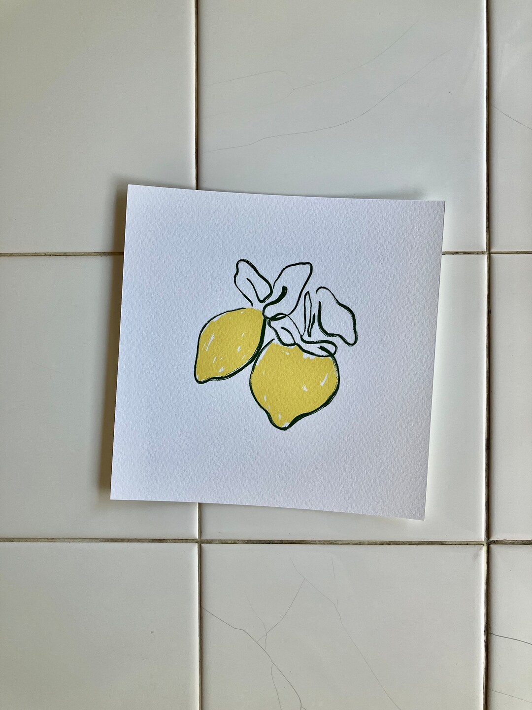 6x6 Lemon Drawing Gicleé Print - Etsy
