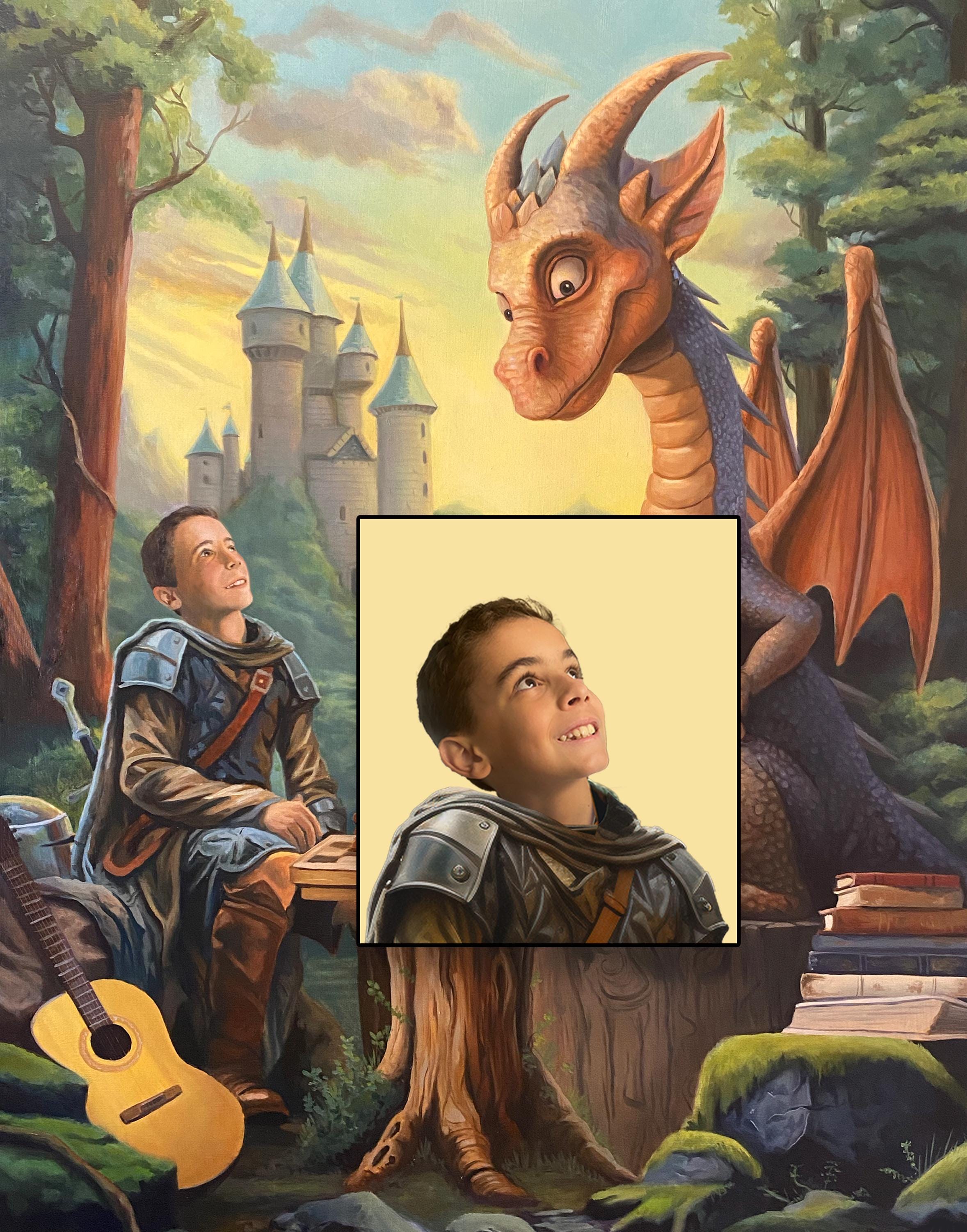 Personalized Fantasy Oil Painting of Son Magical Portrait of Your Son ...