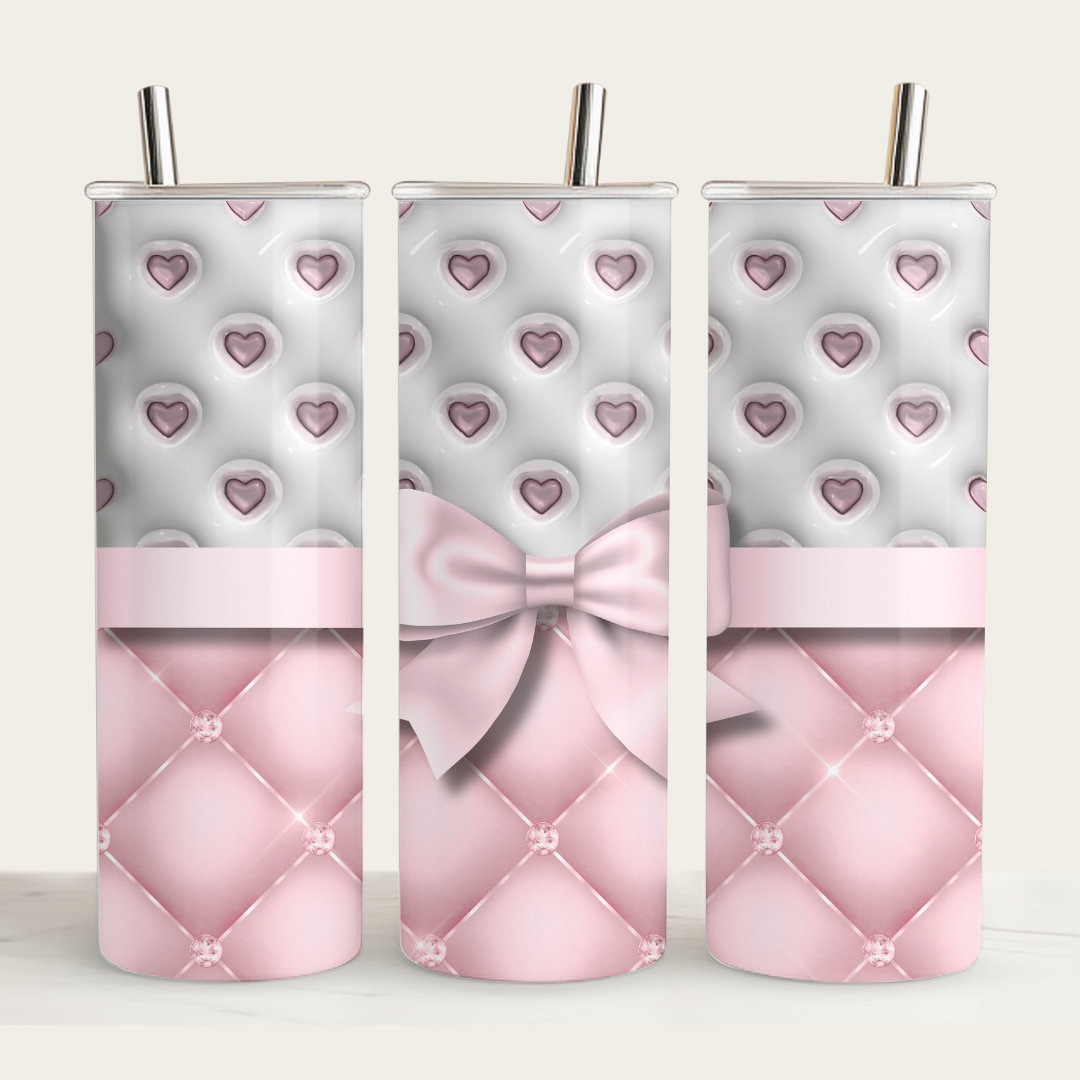 Half Light Pink Glam 3d Tumbler Template Wrap / Sublimation / Straight ...