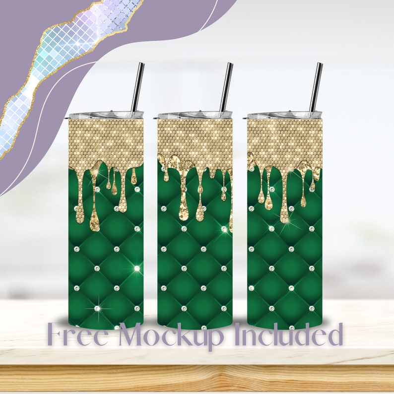 Emerald Green Glam Tumbler Wrap/straight 20 Oz Tumbler Wrap/glam ...