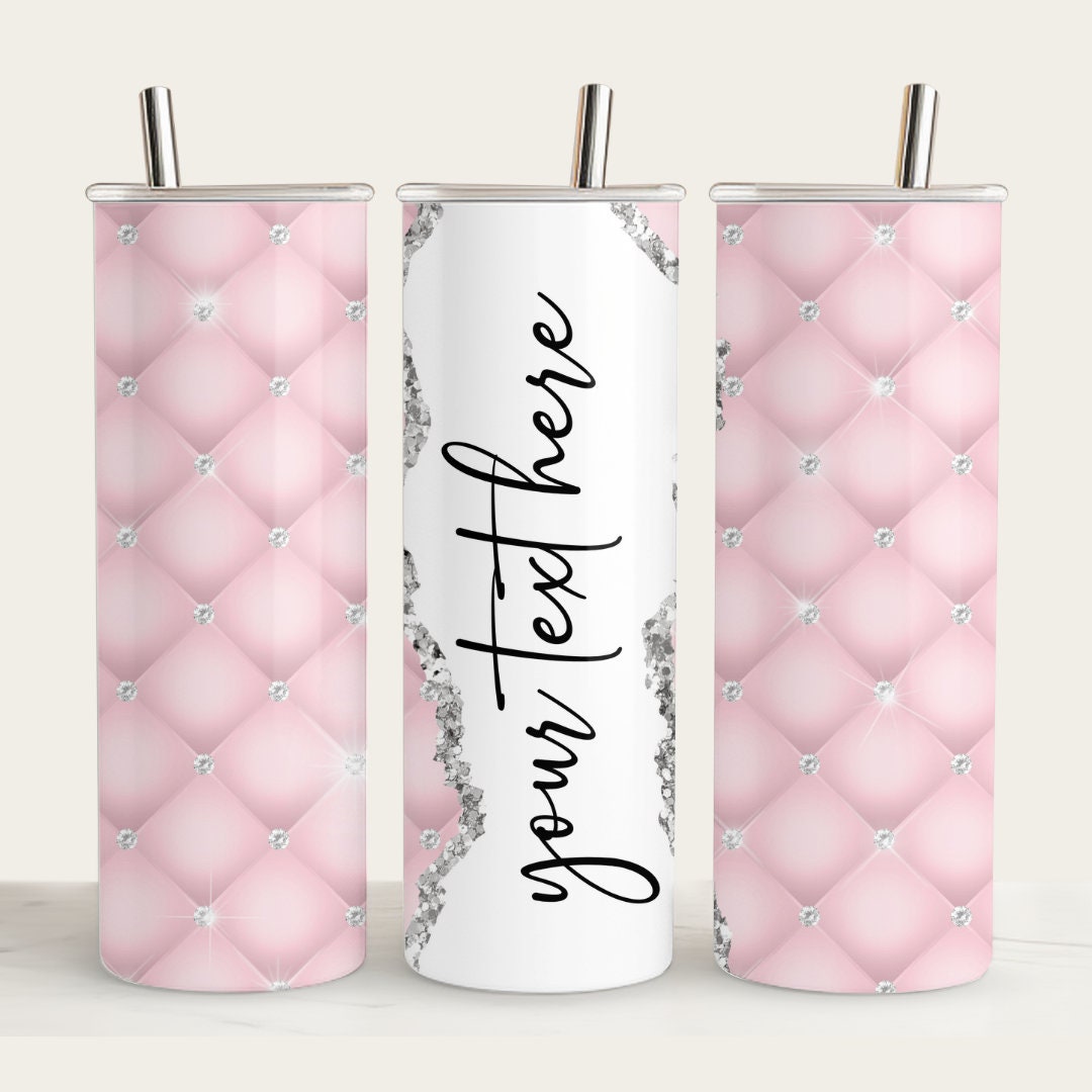 Soft Light Pink Glam Custom Tumbler Template Wrap / Sublimation ...