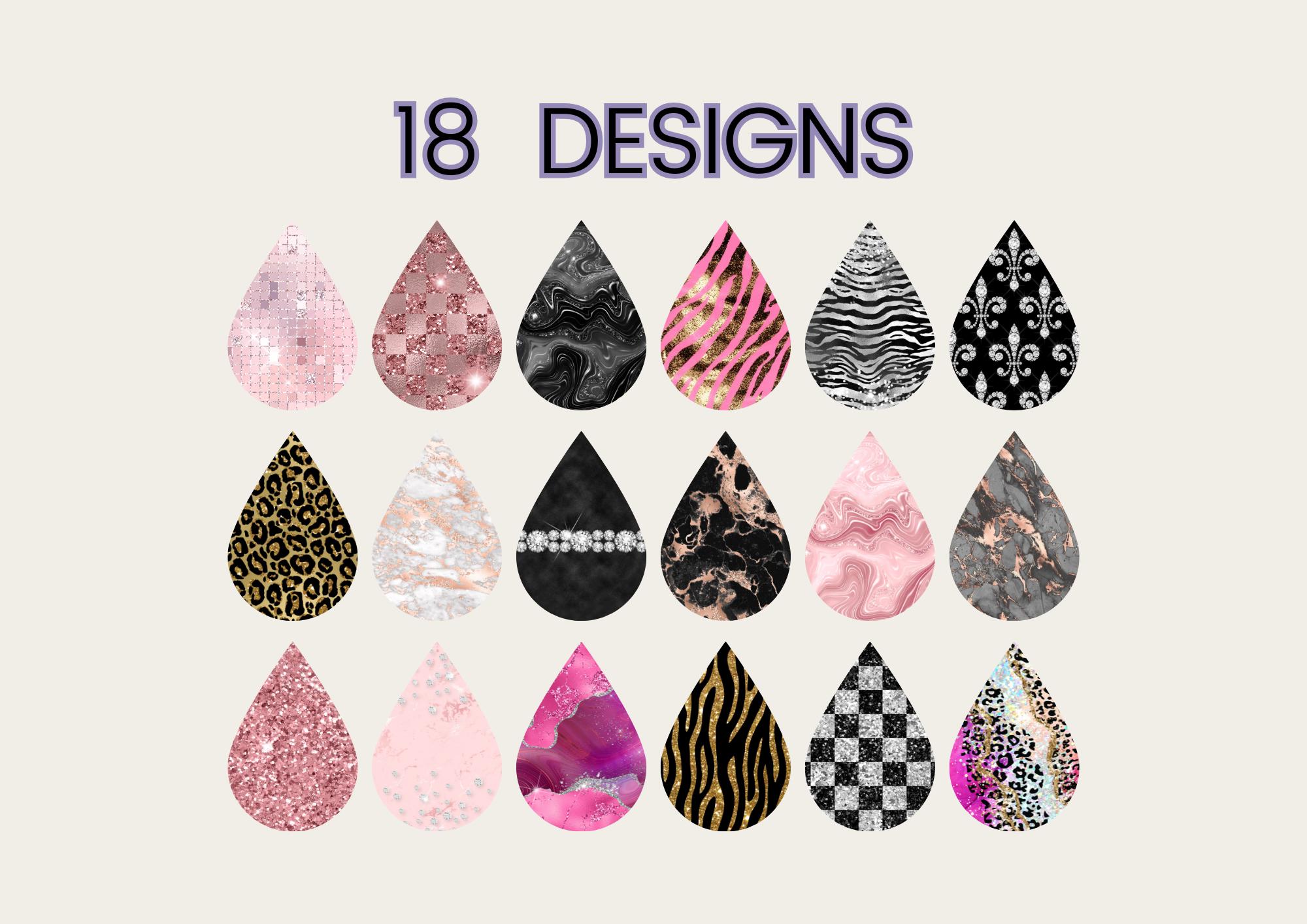 Glam Teardrop Earring Sublimation Template (PNG, PDF) - Etsy