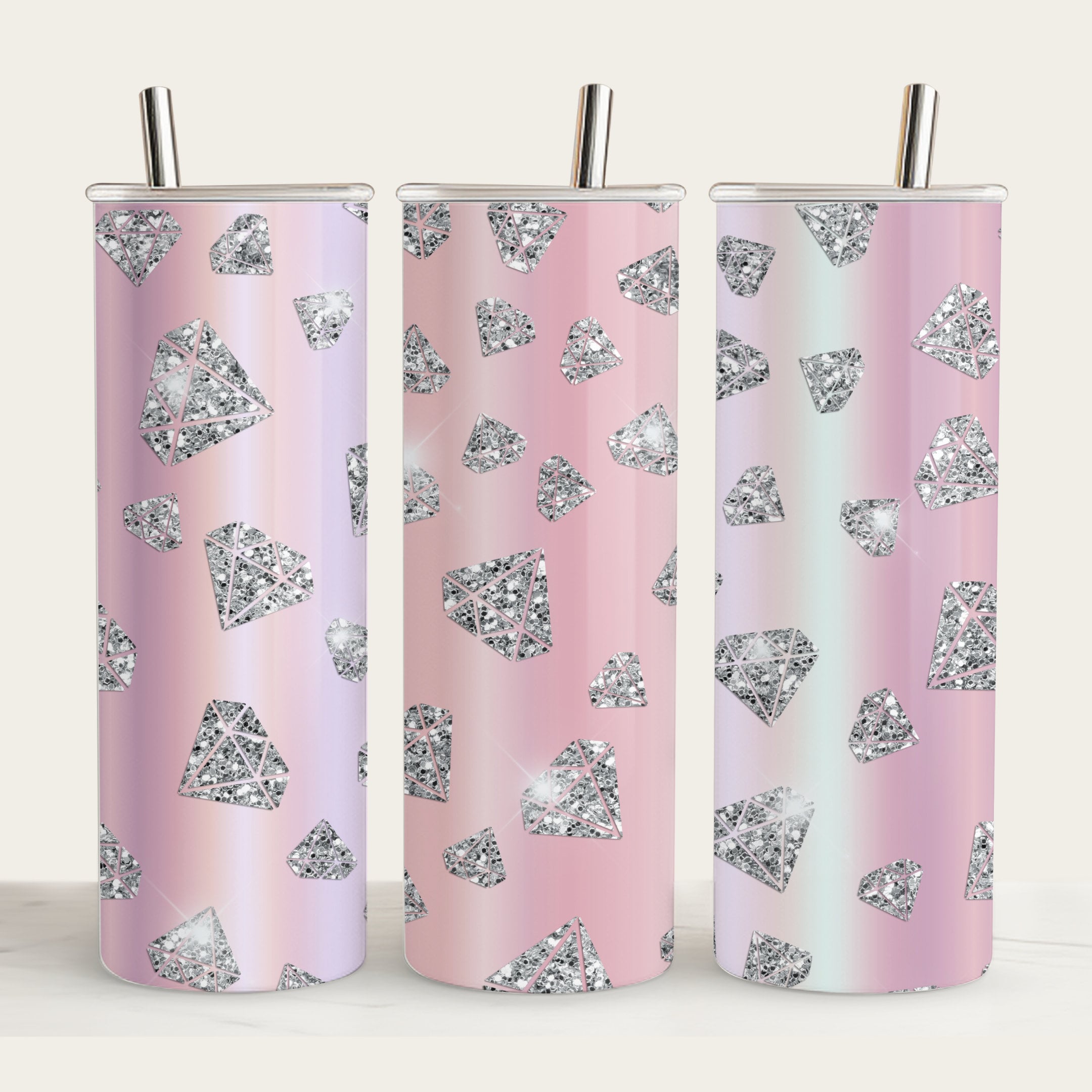 Ombré Pink Diamond Tumbler Wrap/diamond Sublimation/diamond Png/boss ...