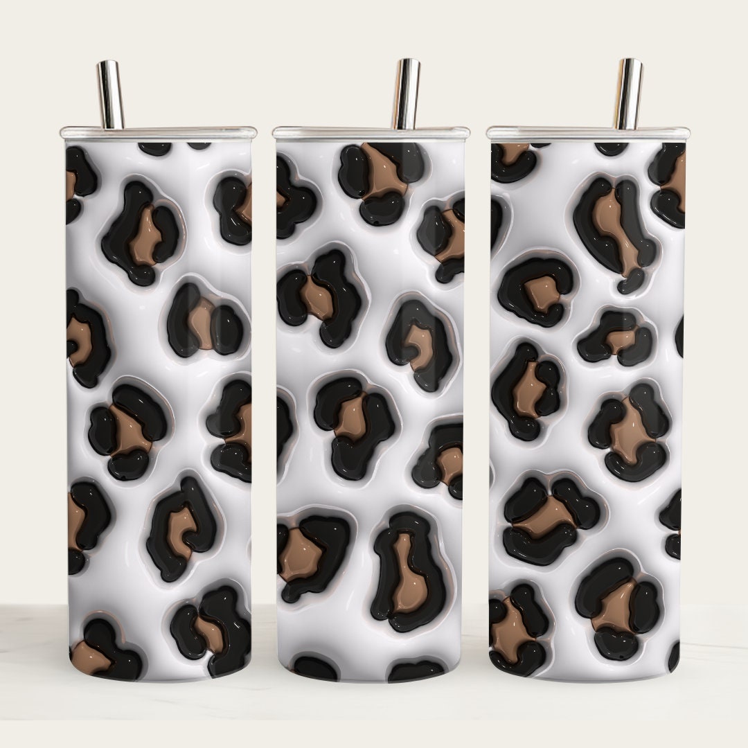 3D Puff Inflated Leopard Print Tumbler Wrap / Sublimation / Straight ...