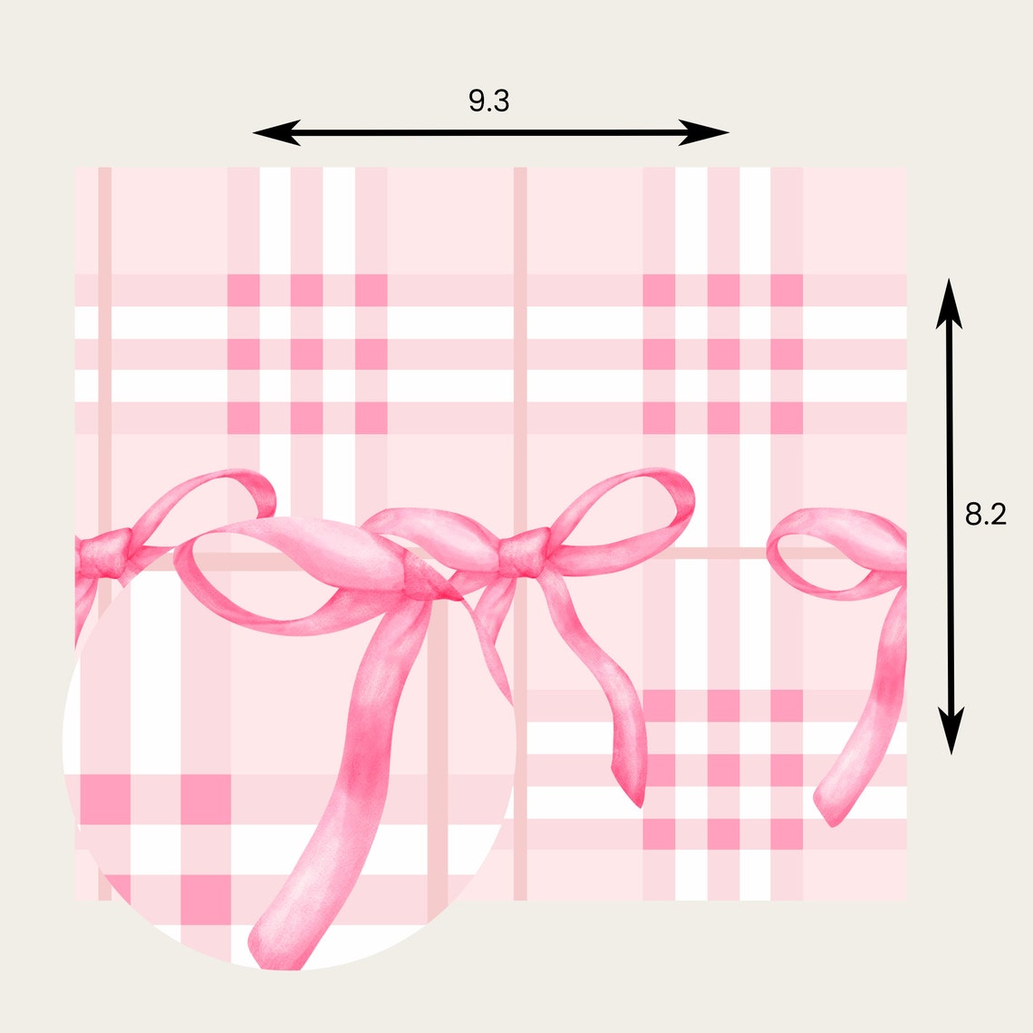 Coquette Tumbler Wrap: Pink Bow Plaid Design (PNG Digital Download) - Etsy