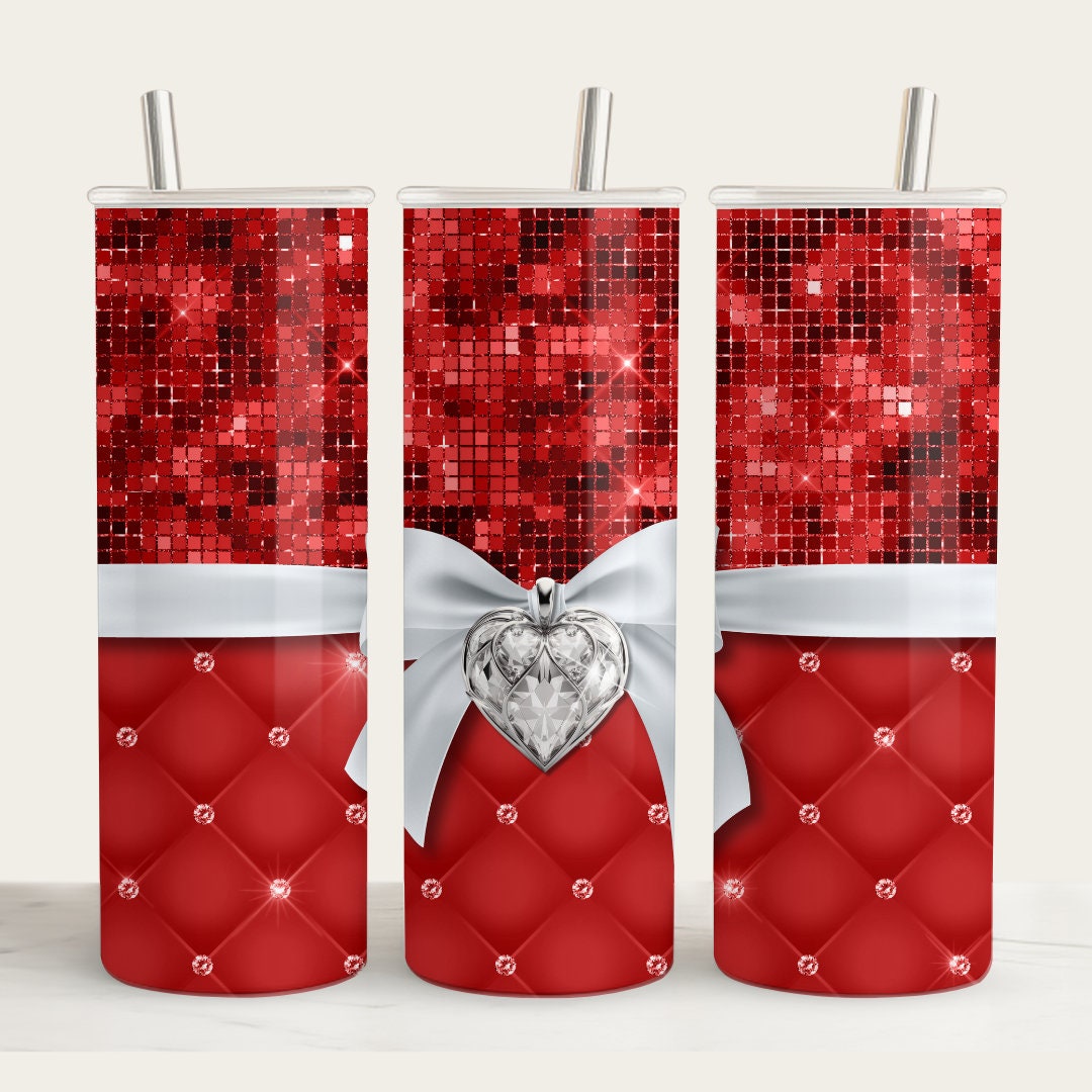 Red Glam 3d Tumbler Template Wrap / Sublimation / Straight 20 Oz ...