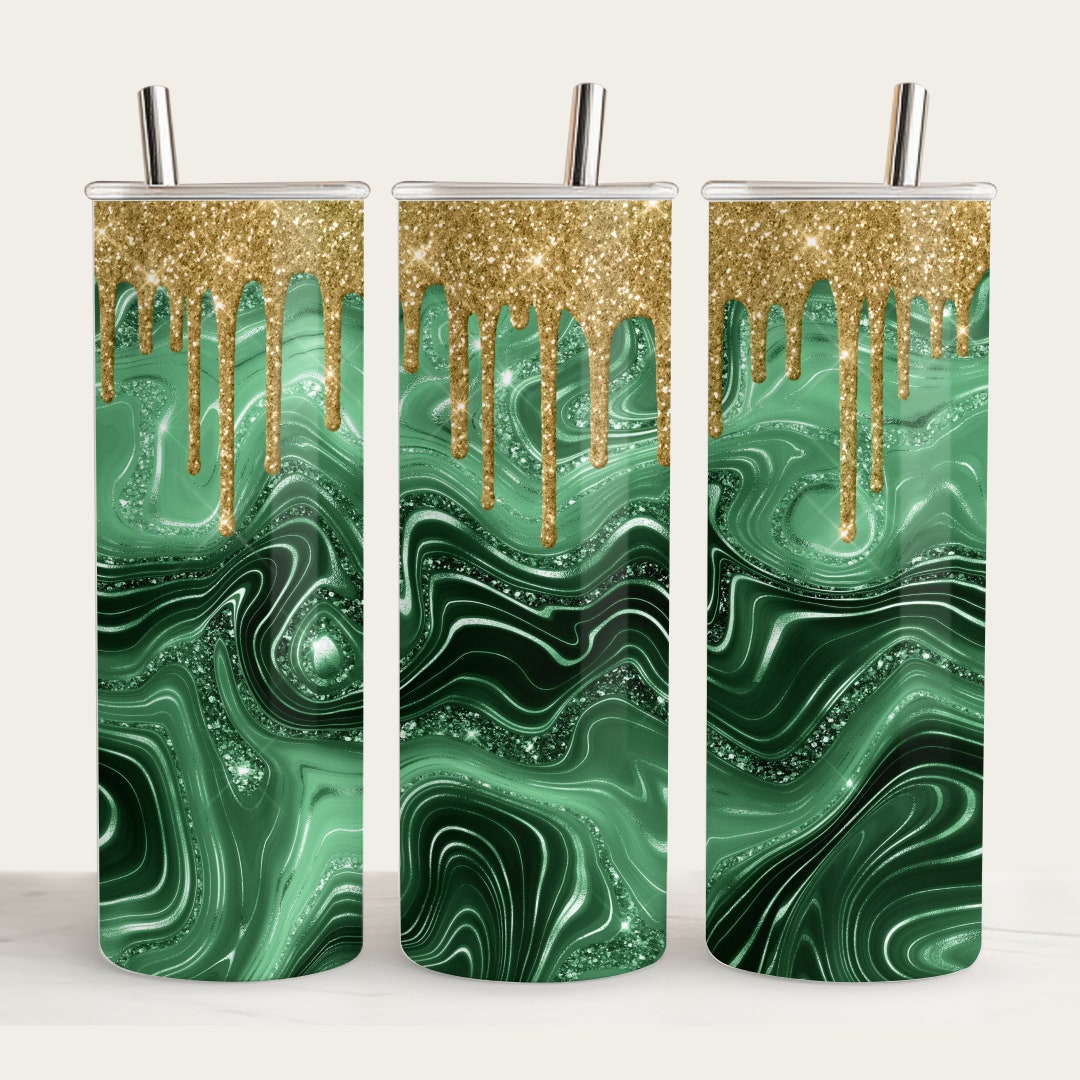 Emerald Green Glam Tumbler Wrap/straight 20 Oz Tumbler Wrap/glam ...