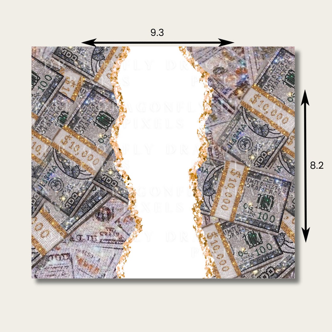 Money Tumbler Wrap: Custom Name Bling Design (PNG) - Etsy