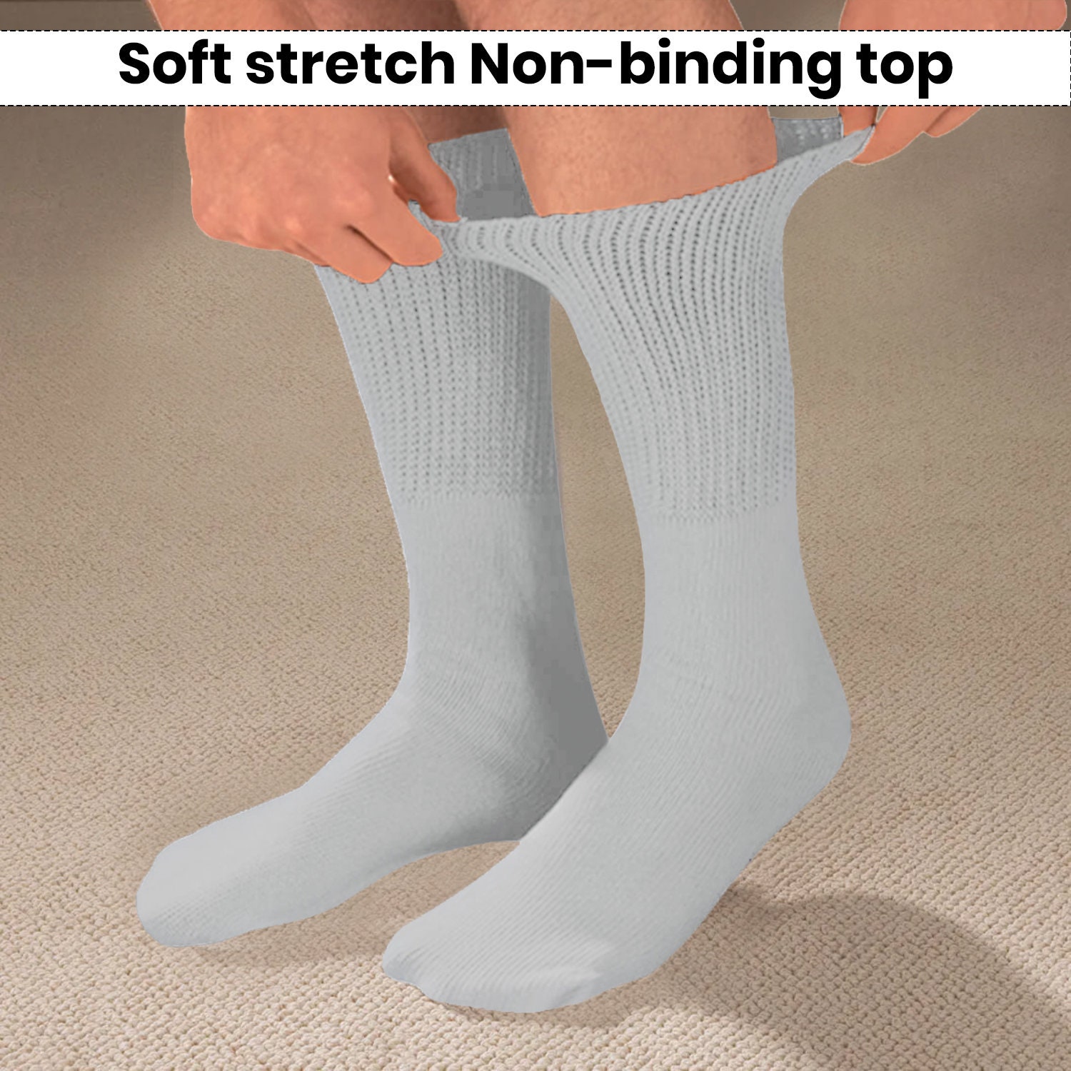 3 Pairs Mens Grey Solid Sports Athletic Work Crew Long Cotton Socks - Etsy