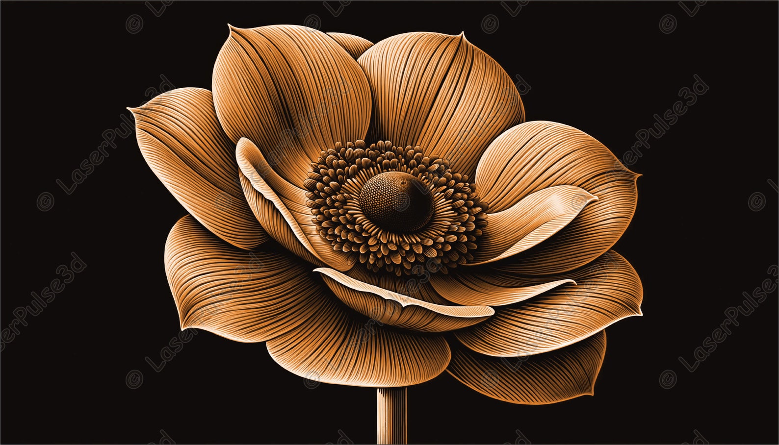Anemone Flower Laser Engrave Image | Laser Burn PNG File | 3D Laser ...