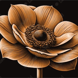 Anemone Flower Laser Engrave Image | Laser Burn PNG File | 3D Laser ...