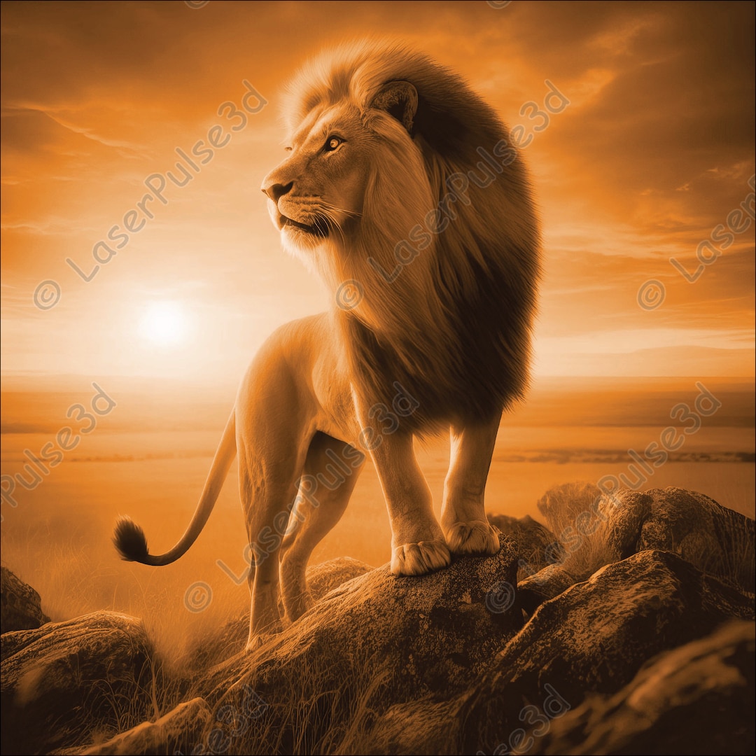 Majestic Lion Laser Engrave Image | Laser Burn PNG File | 3D Laser ...